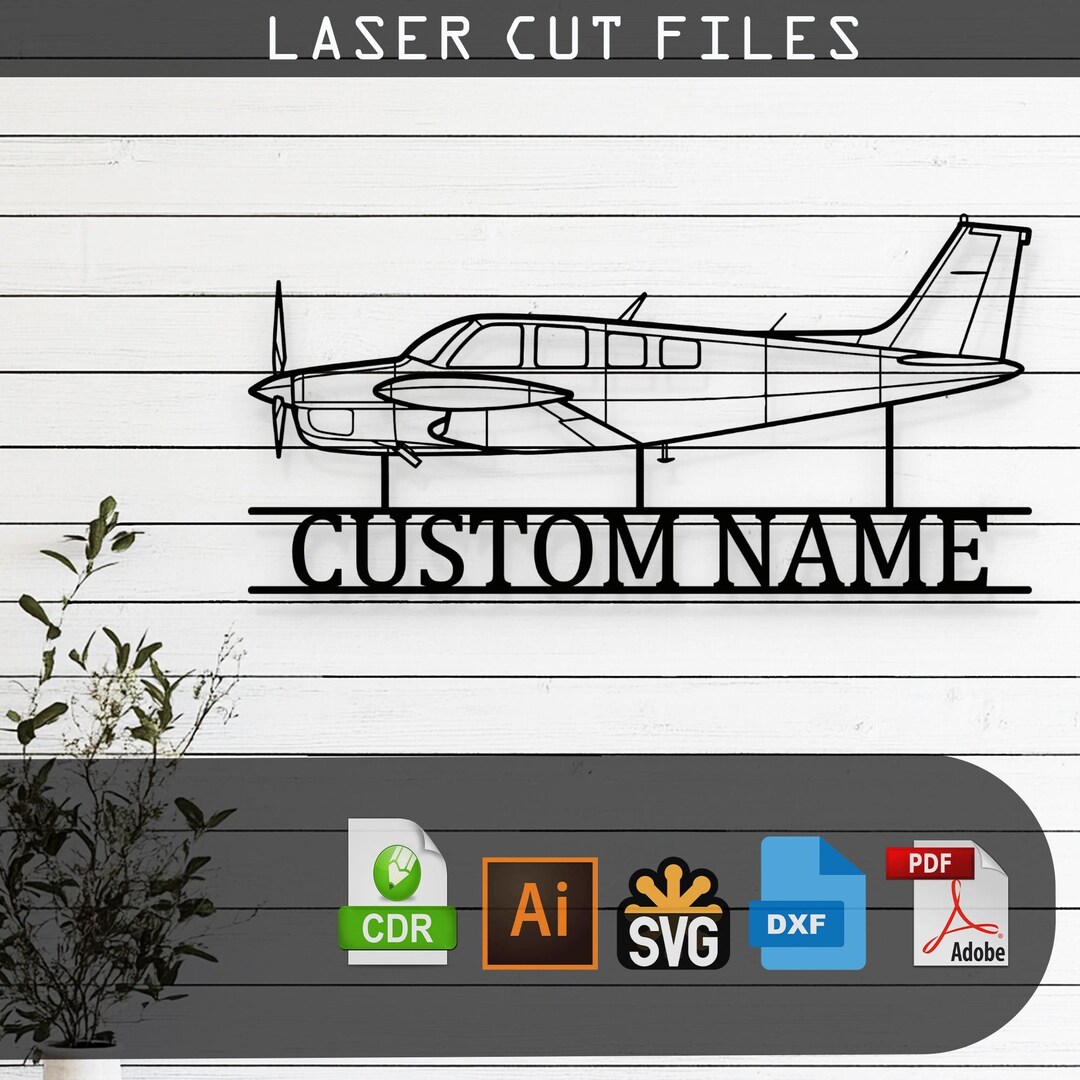 Custom Bonanza A36 Tc Airplane Silhouette - Svg Dxf AI Pdf CDR EPS ...