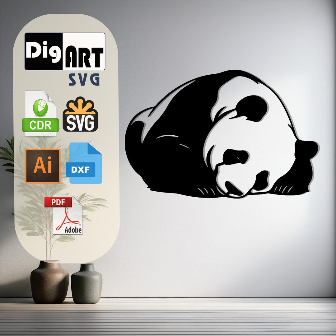 Decorative Panda Laser Cut Vector Design - SVG DXF Ai Pdf Files for ...