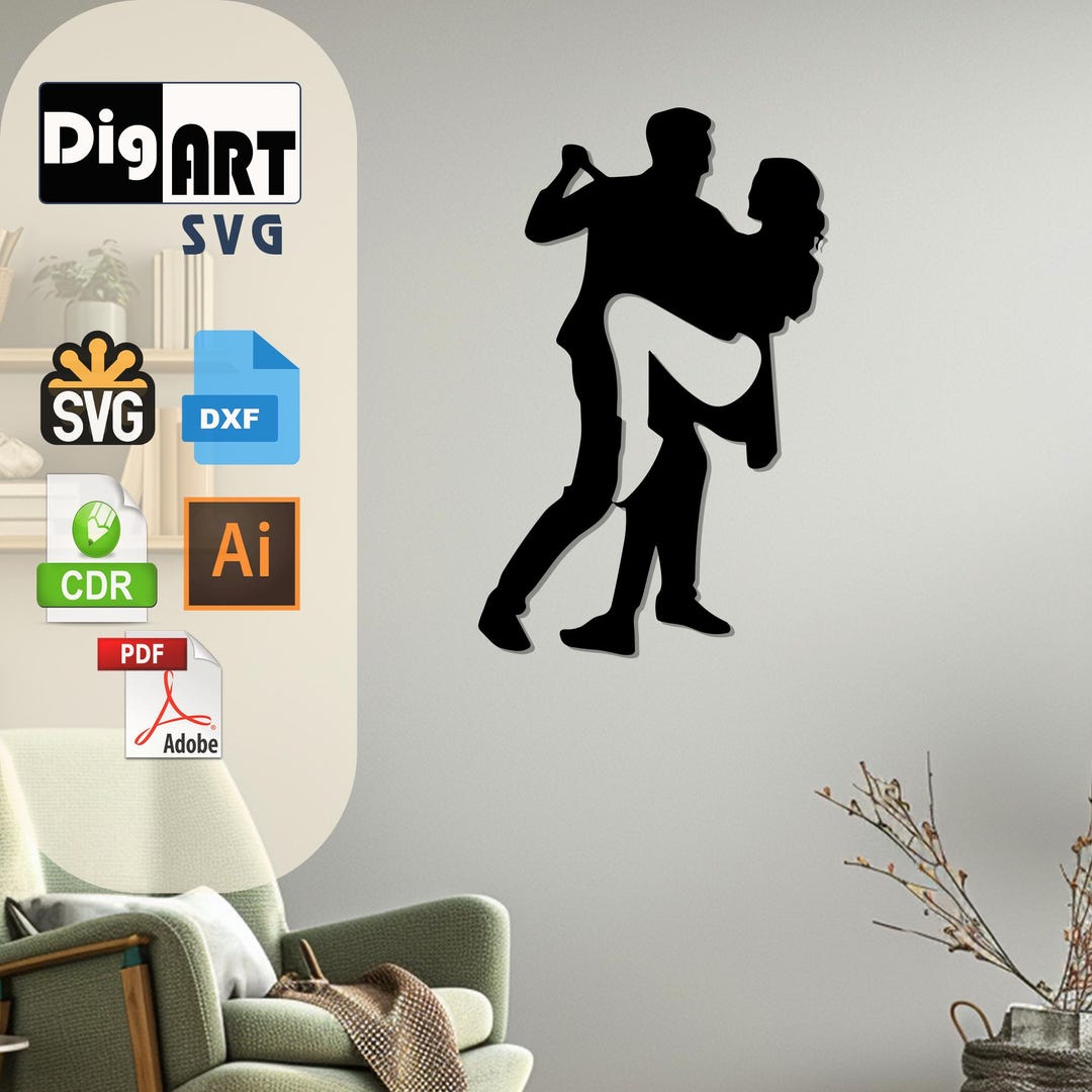 Dance, Salsa and Romantic Laser Cut Vector Design SVG, DXF, Ai, Pdf ...