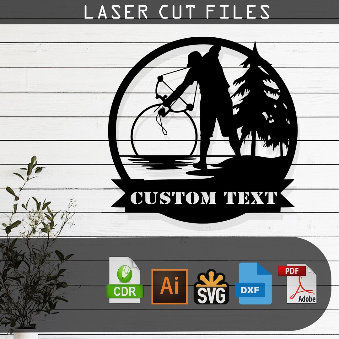 Customizable Bowfishing Silhouette Laser Cut Vector Design – SVG, DXF ...