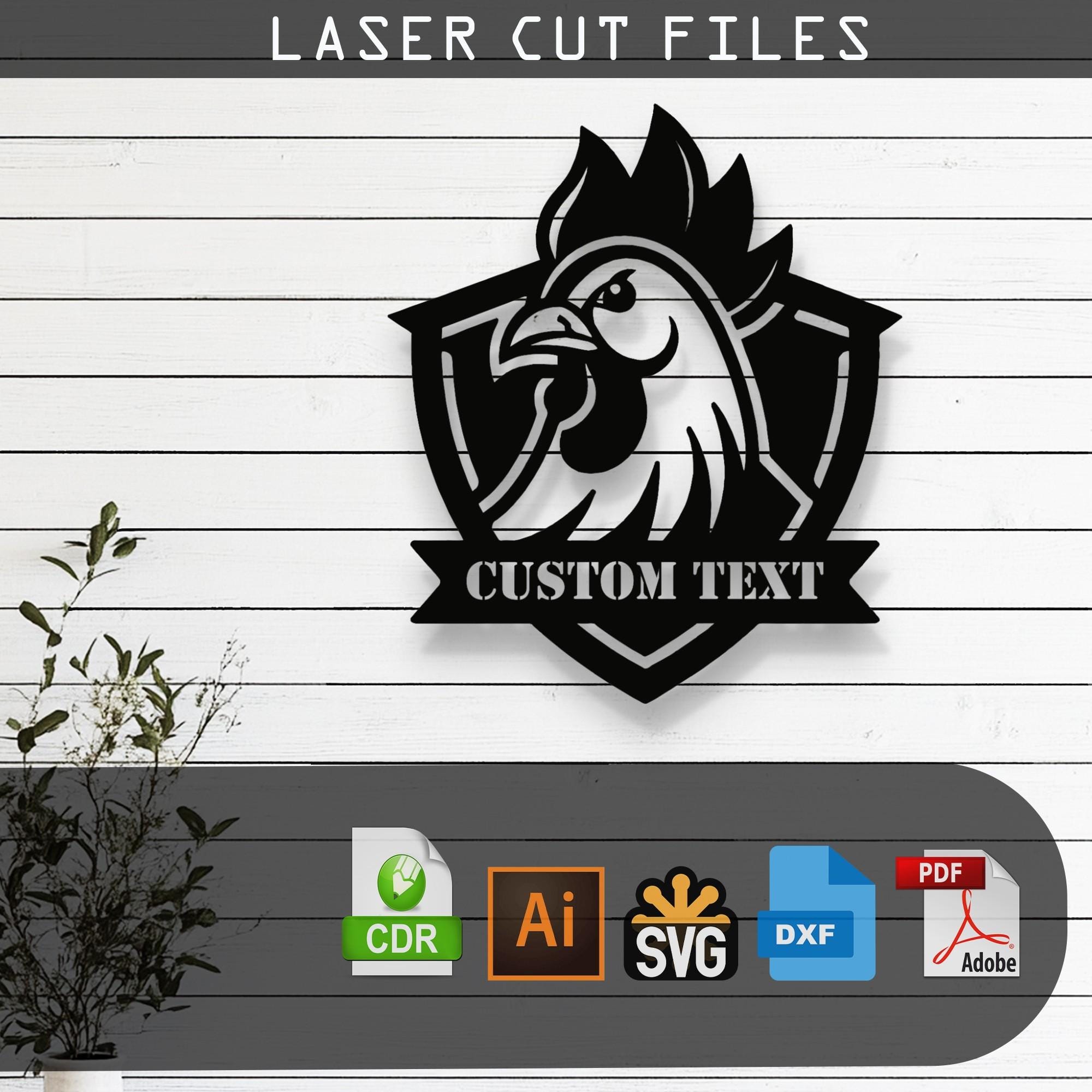 Customizable Rooster SVG Laser Cut File – Glowforge, Cricut, Cnc ...