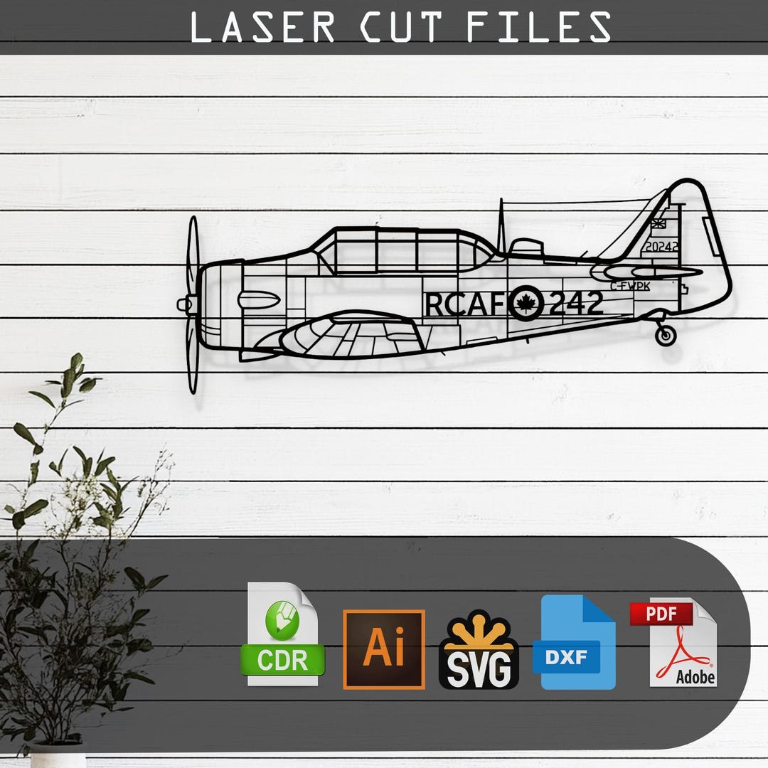 Harvard Airplane Silhouette Laser Cut Vector Design – SVG, DXF Files ...