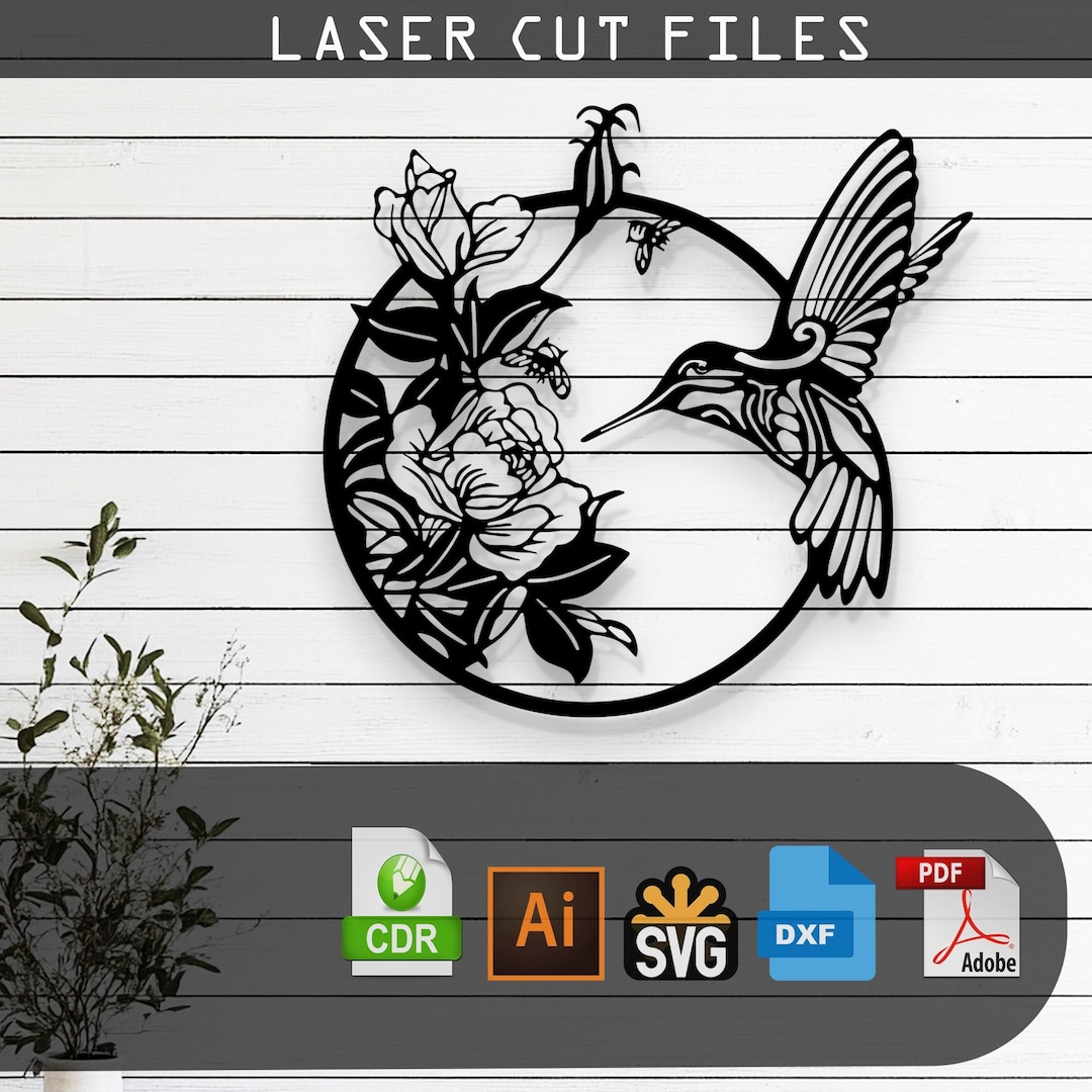 Hummingbird Laser Cut SVG/DXF File | Metal Art Wall Art, Engraving ...