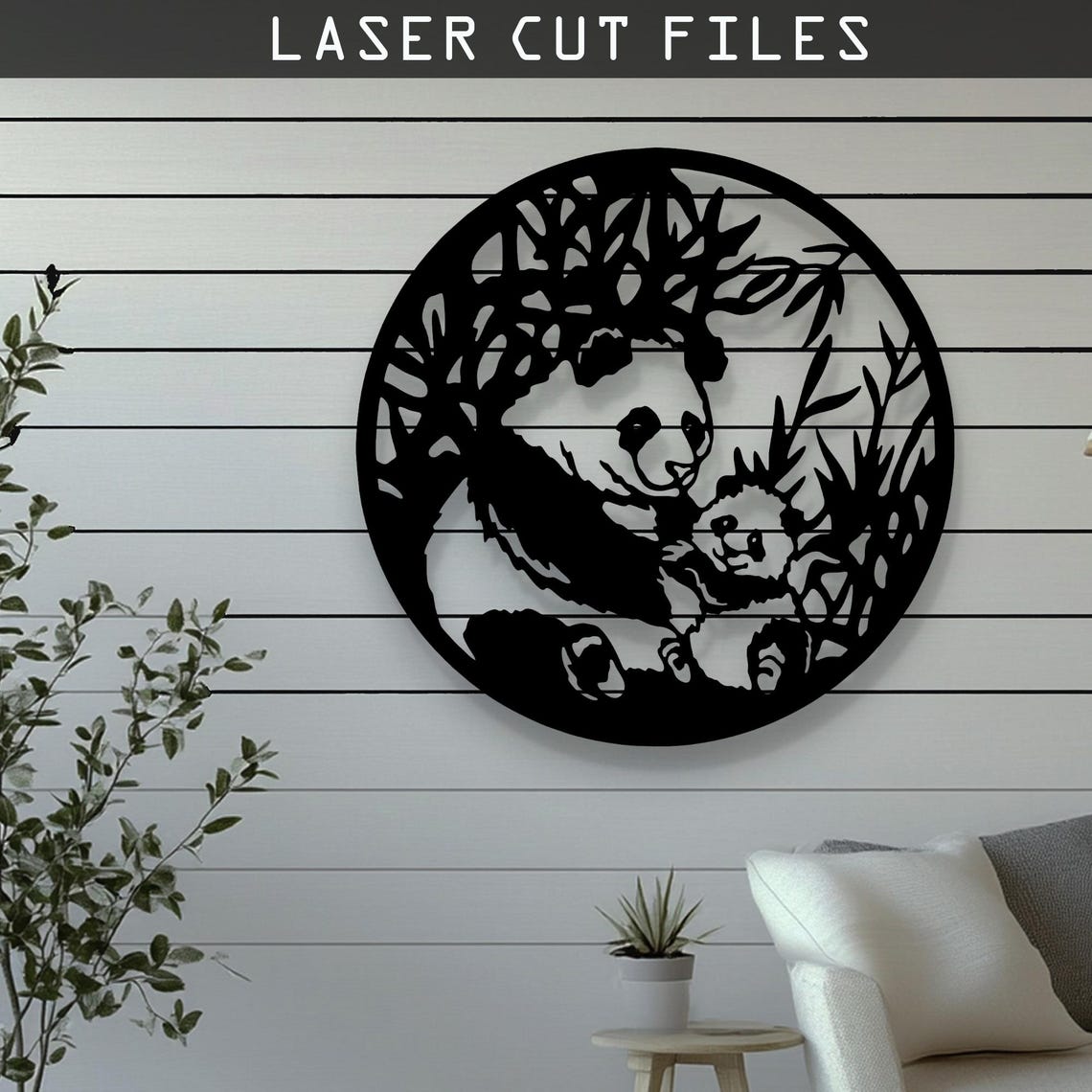 Decorative Panda Laser Cut Vector Design - SVG DXF Ai Pdf Files for ...