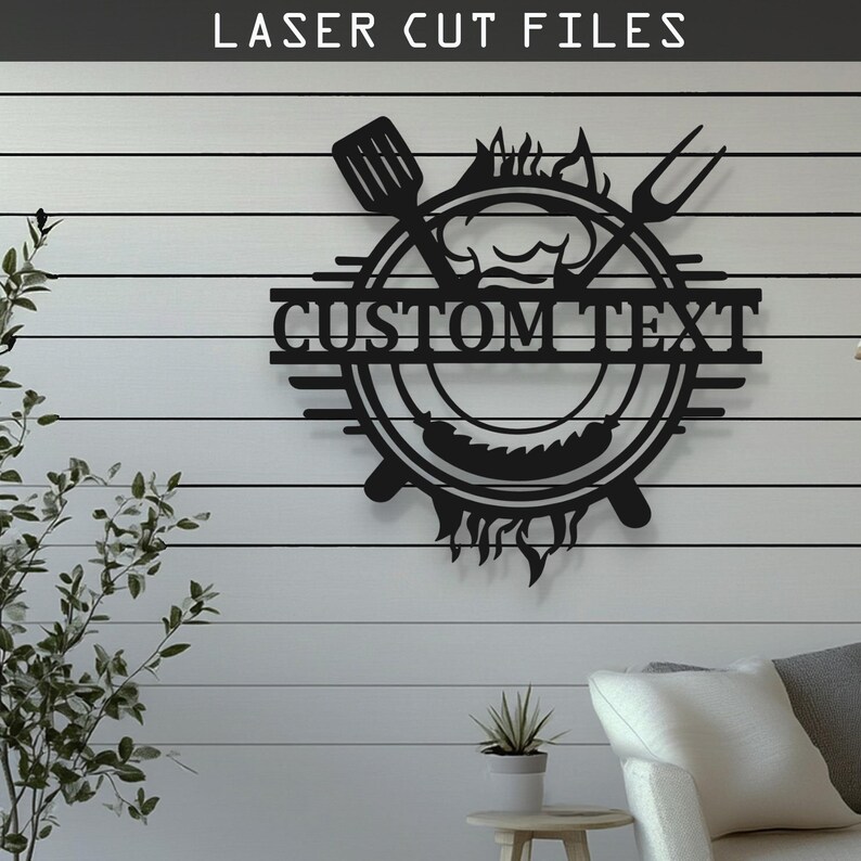 Custom Bbq Grill Sign SVG DXF Laser Cut File for Glowforge Cricut CNC ...