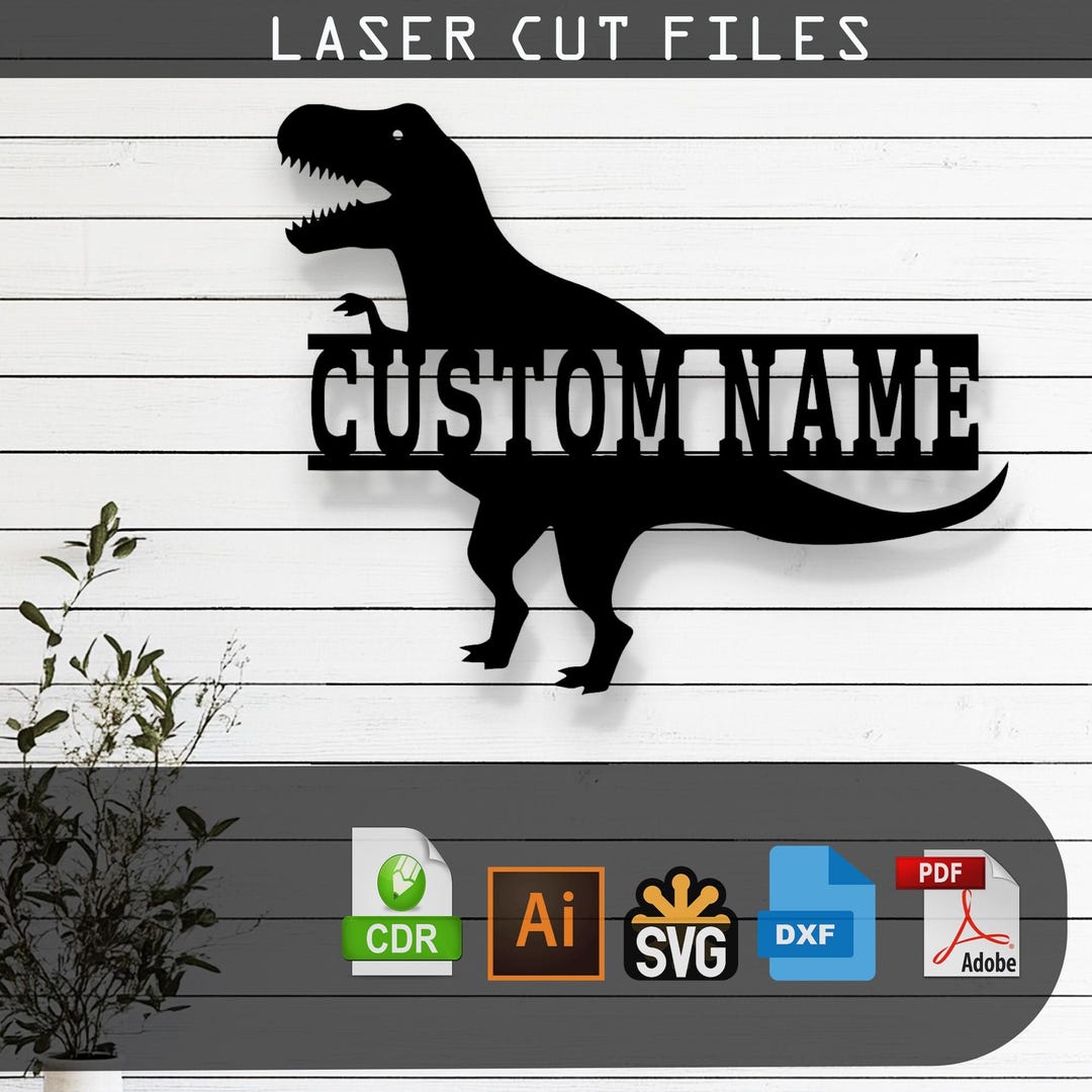 Customizable Dinosaur Laser Cut Vector Files - SVG, DXF, Glowforge ...