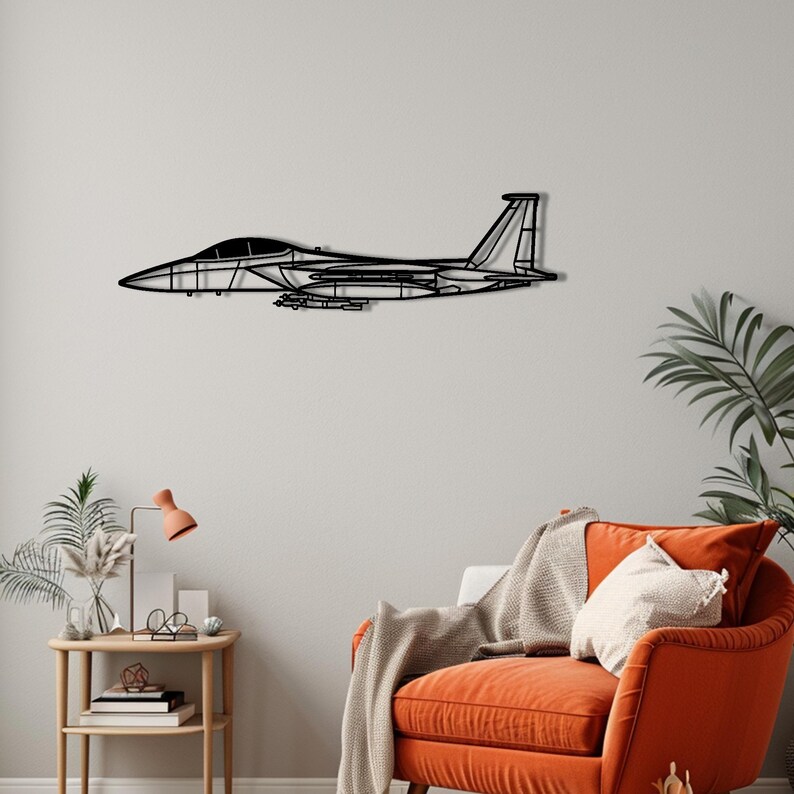 F-15E Strike Eagle Airplane Silhouette Laser Cut Vector Design SVG, DXF ...