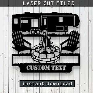 Customizable Camper Van Camping Laser Cut, Vector Files - SVG, DXF, Ai ...
