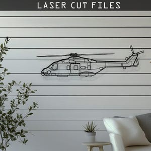 NH90 NFH Helicopter Silhouette Laser Cut Vector Design – SVG, DXF Files ...