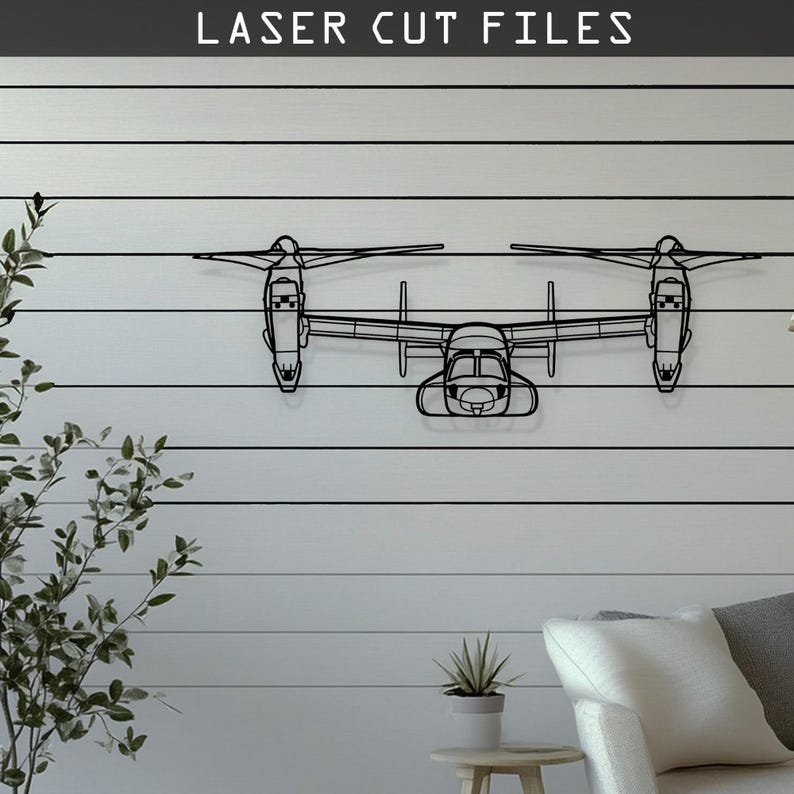 MV-22 Osprey Front View Airplane Silhouette –laser Cut File for ...