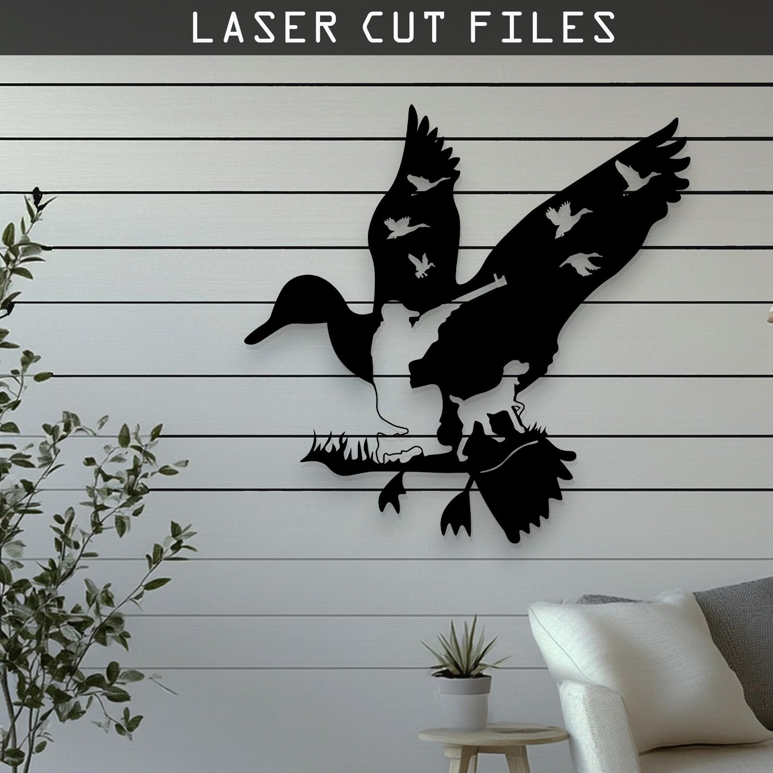 Decorative Duck Hunting Laser Cut, Vector Files - SVG, DXF, Ai, Pdf ...