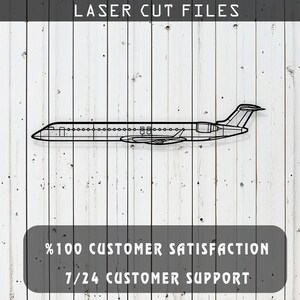 CRJ-900 Airplane Silhouette Laser Cut Vector Design SVG, DXF, Pdf Files ...