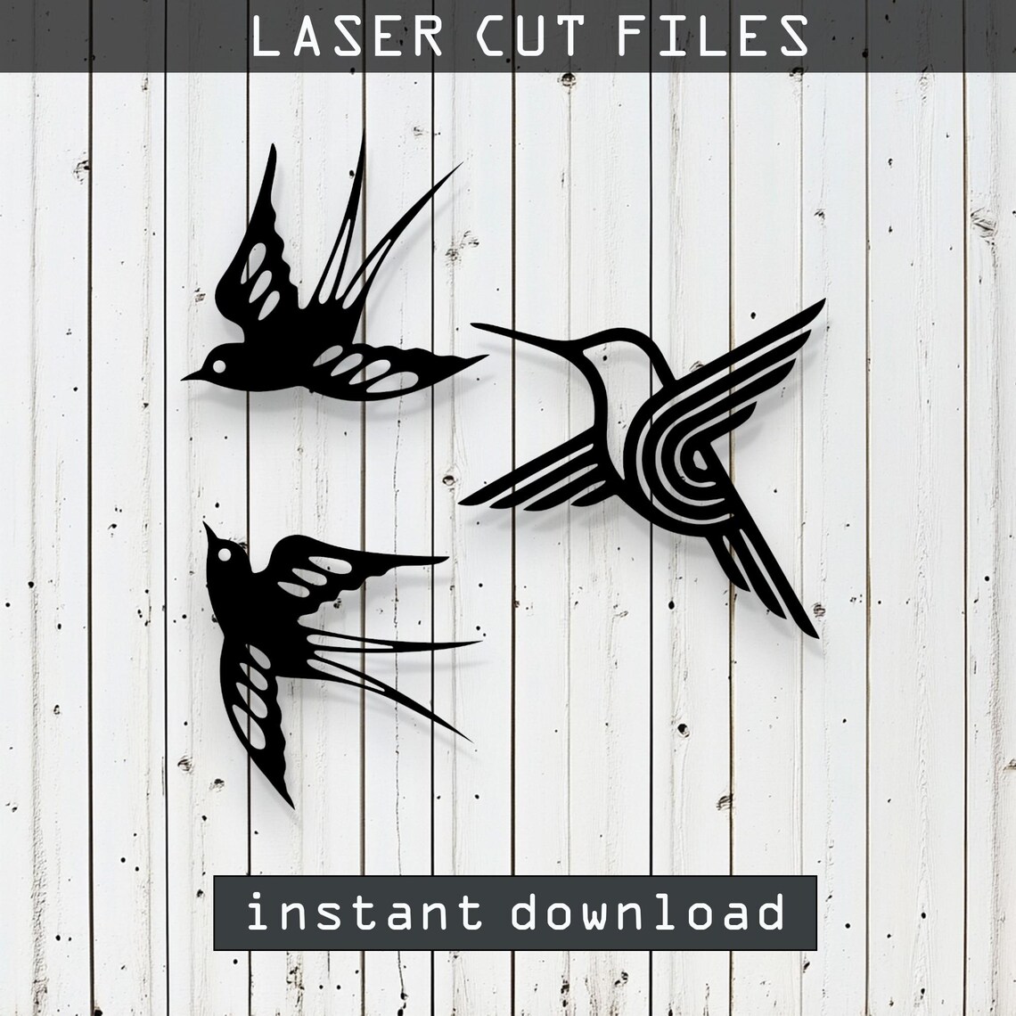 Decorative Birds Laser Cut Vector Design – SVG, DXF, Ai, Pdf Files for ...