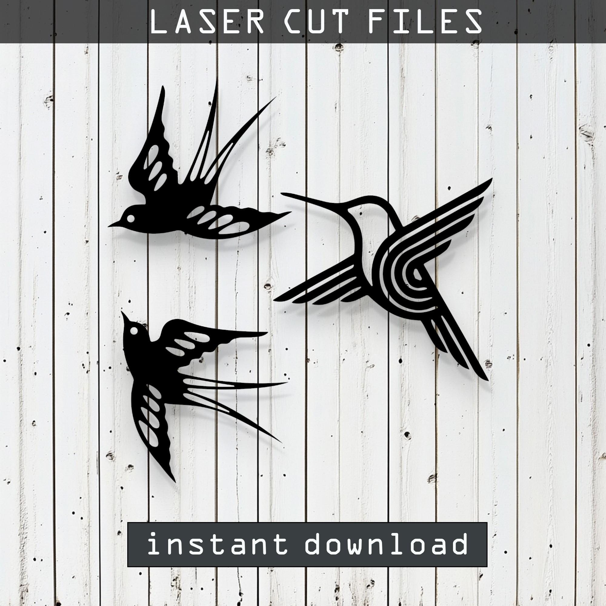 Decorative Birds Laser Cut Vector Design – SVG, DXF, Ai, Pdf Files for ...