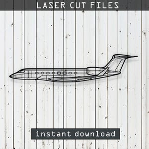 Gulfstream G650 Airplane Silhouette Laser Cut Vector Design SVG, DXF ...