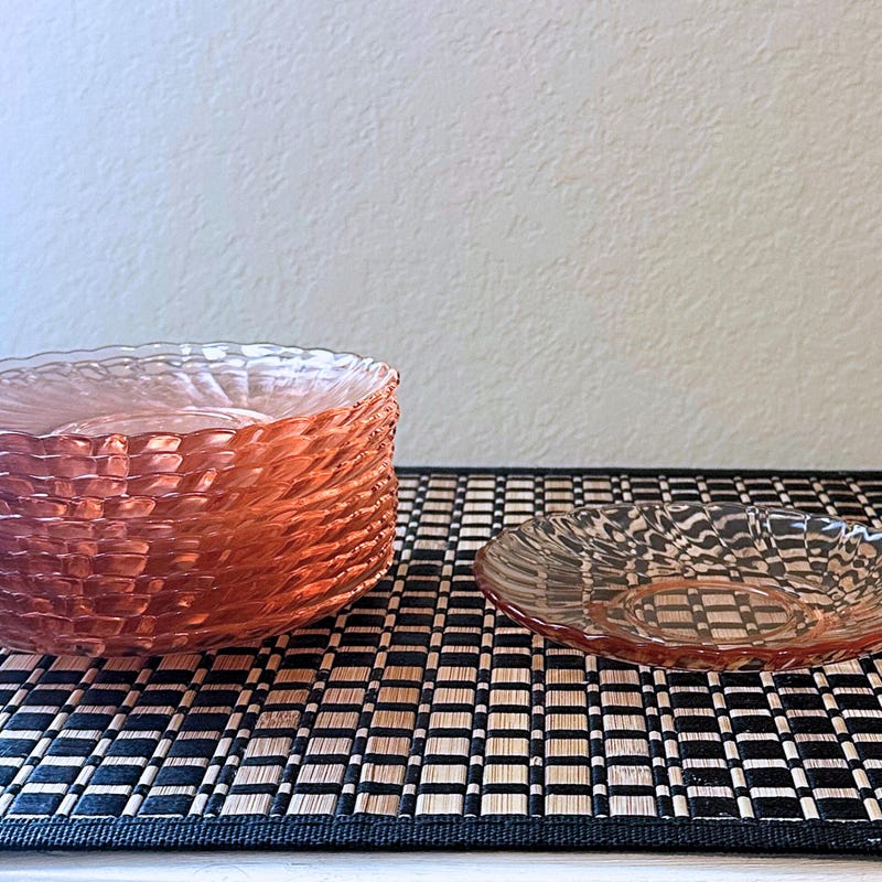 Pink Glass Plates Arcoroc - Etsy