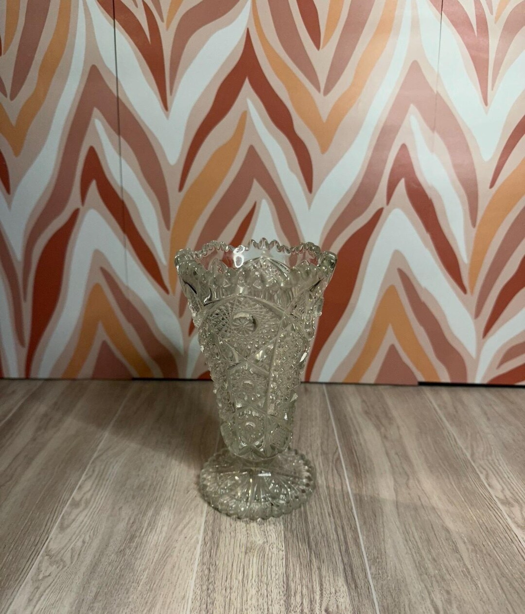 Imperial Glass Pressed Crystal Vase Daisy and Button Pattern - Etsy