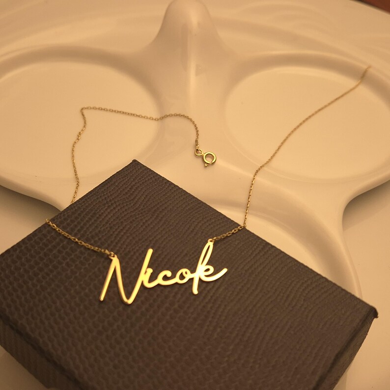 14k Gold Name Necklace - Personalized Jewelry Gift - Etsy