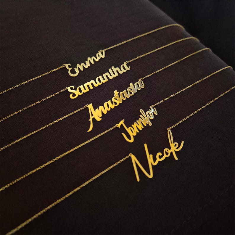 14k Gold Name Necklace - Personalized Jewelry Gift - Etsy