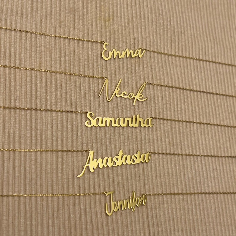 Custom 14k Gold Name Necklace - Personalized Birthday Jewelry - Etsy