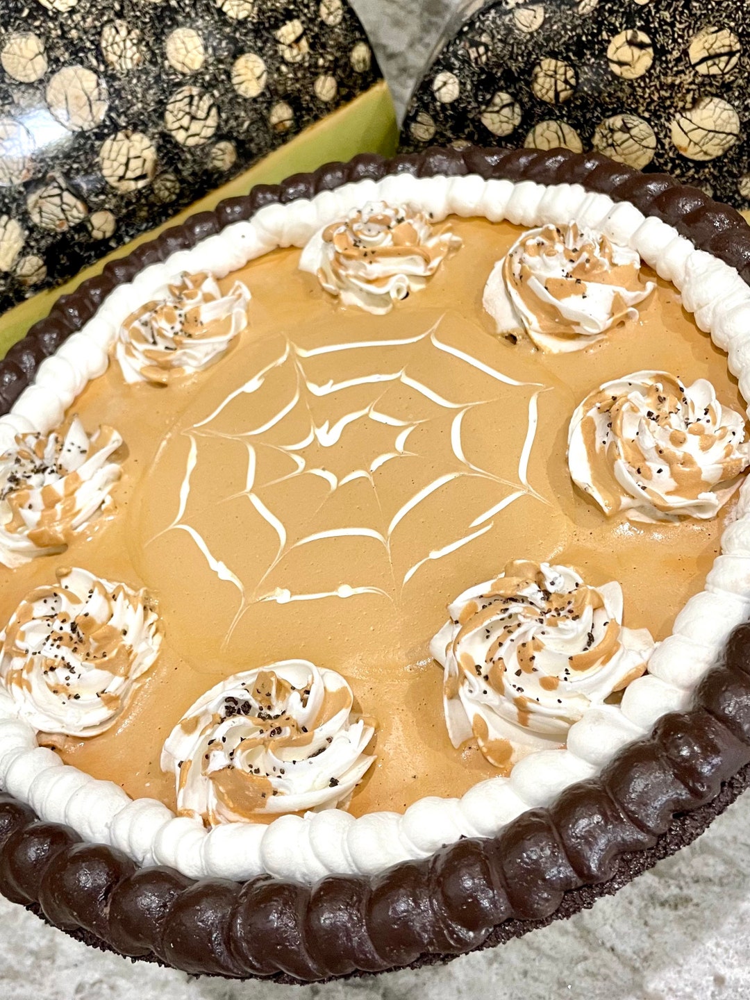 Fake 9 Inch Chocolate Caramel Pie Prop Food Kitchen Staging Bakery ...