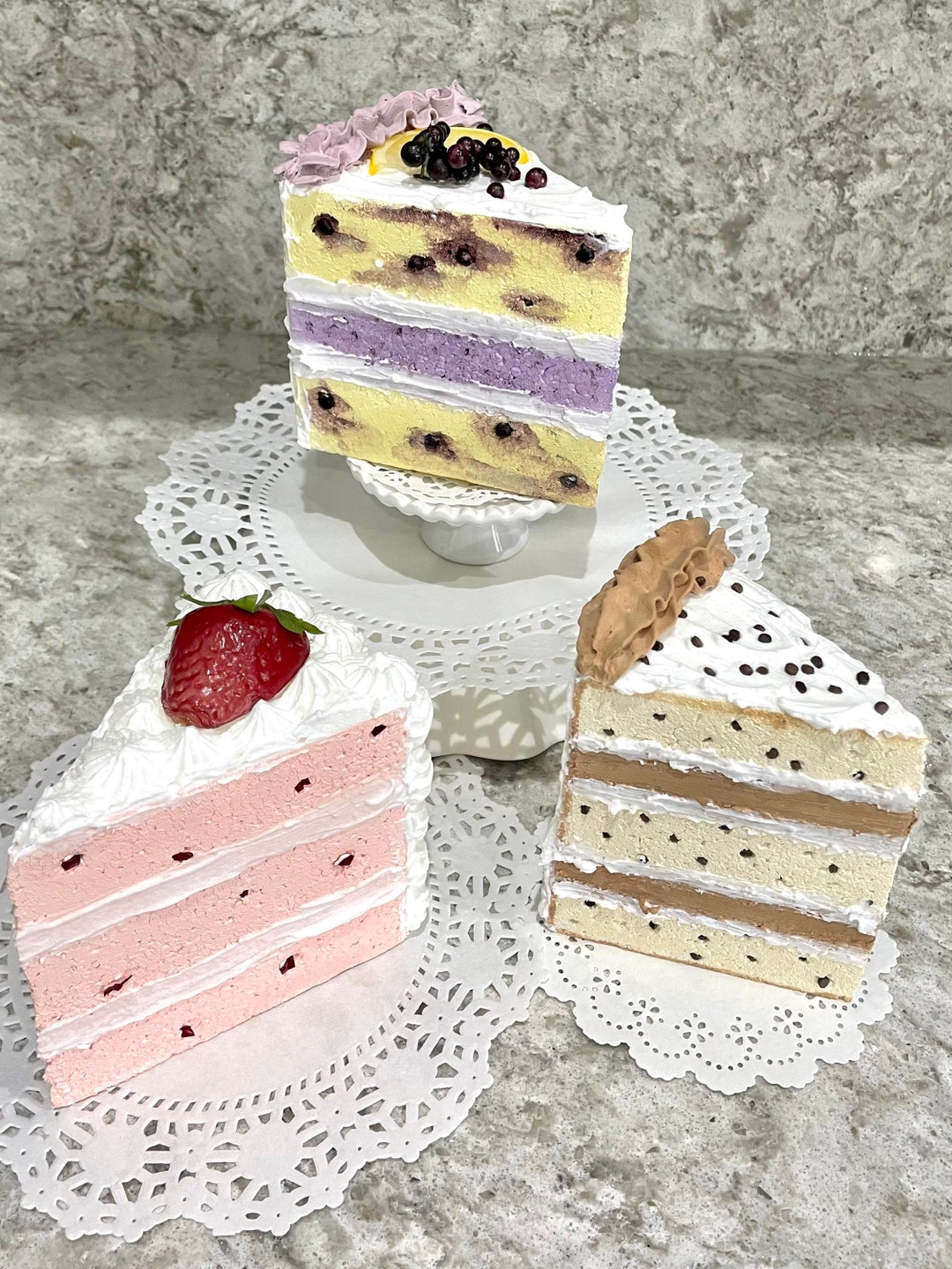 Fake Cake Slice Tiered Tray Bakery Decor - Etsy