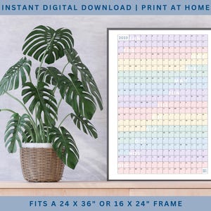 2025 Full Year Calendar | Poster Calendar, Year Planner, Digital ...