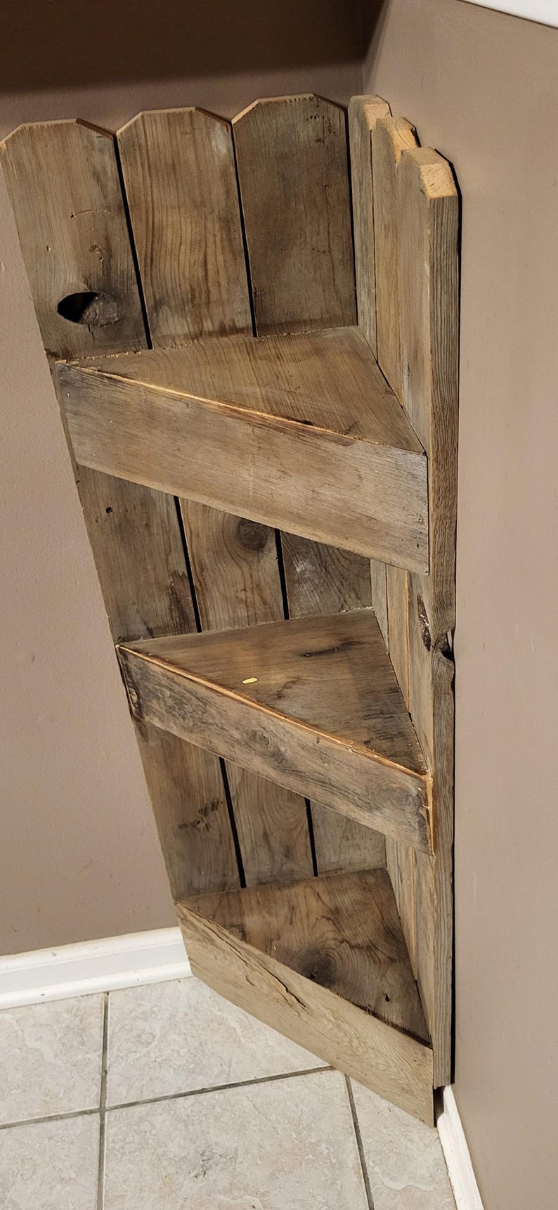 Barn Wood Corner Shelf - Etsy