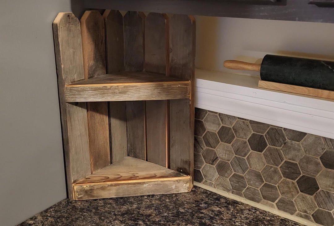 Barnwood Corner Shelf - Etsy