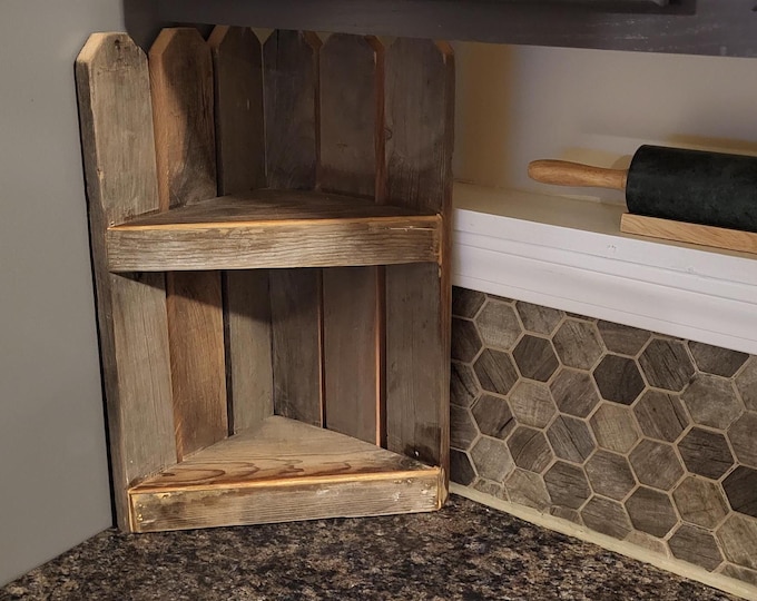 Barn Wood Corner Shelf - Etsy