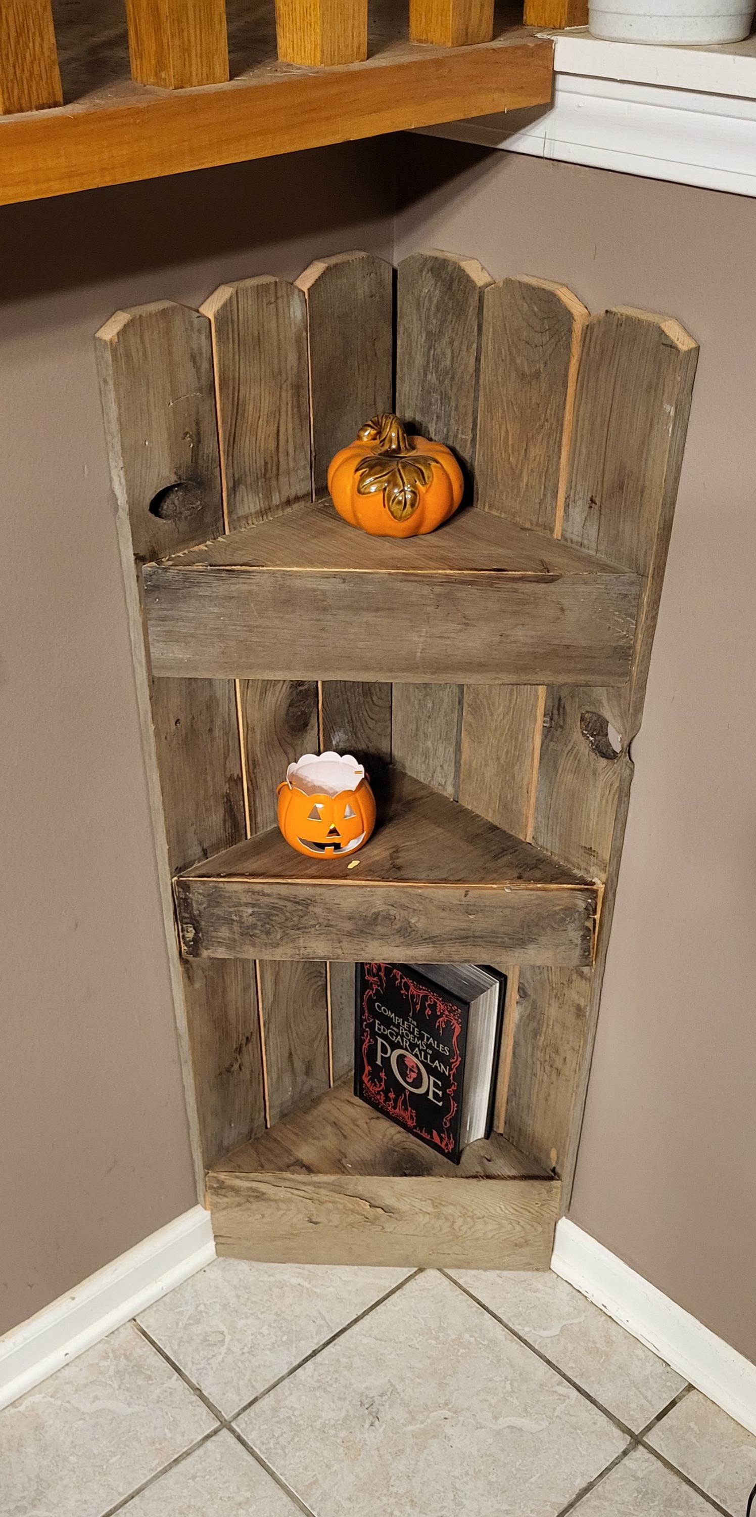 Barn Wood Corner Shelf - Etsy