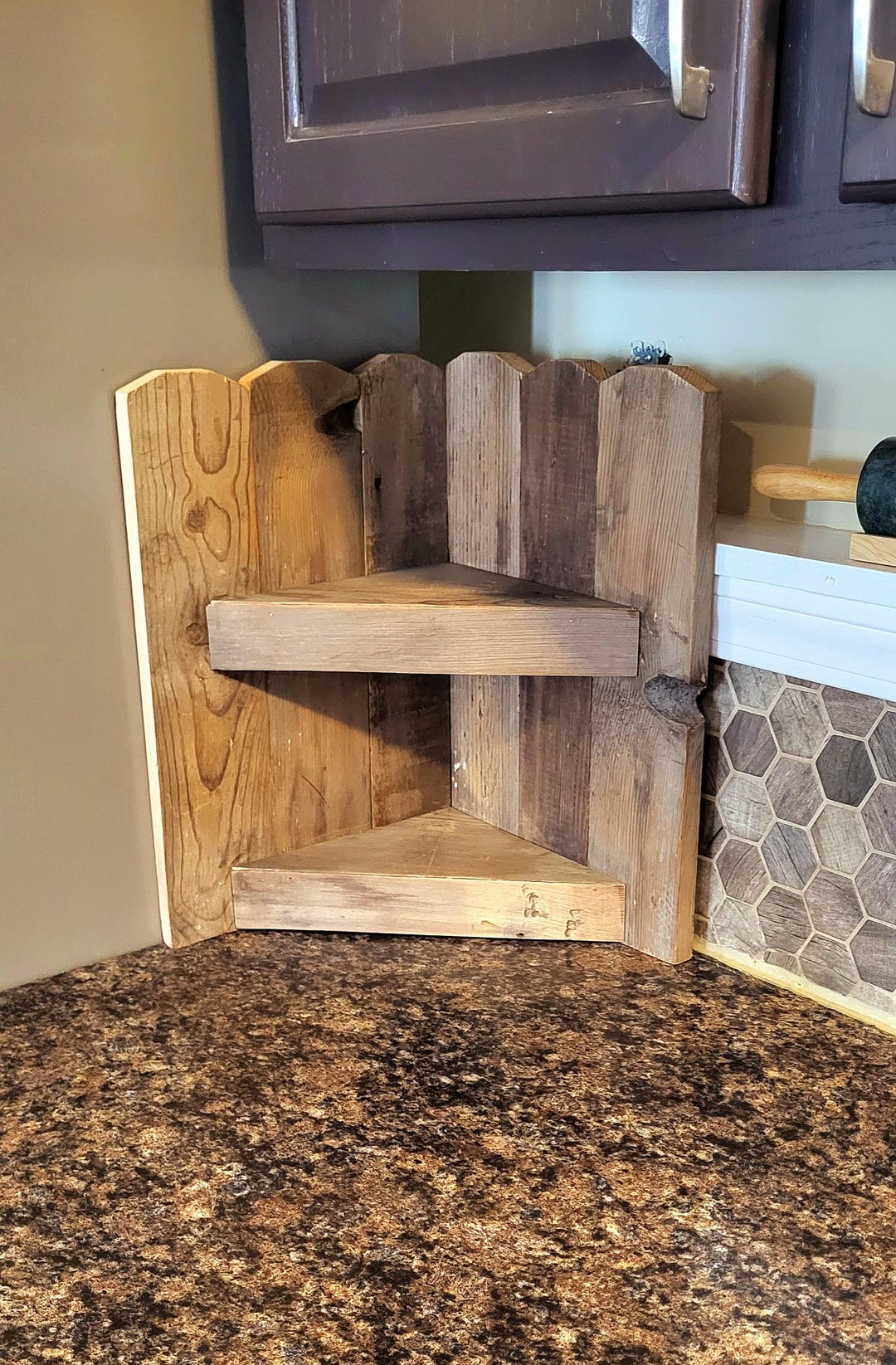 Barnwood Corner Shelf - Etsy