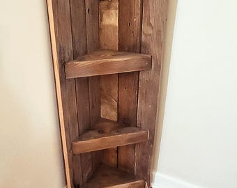 Barn Wood Corner Shelf - Etsy