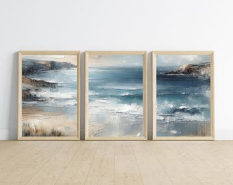 Beach Wall Art, Abstract Beach Art, Square Wall Art, Coastal Wall Art ...