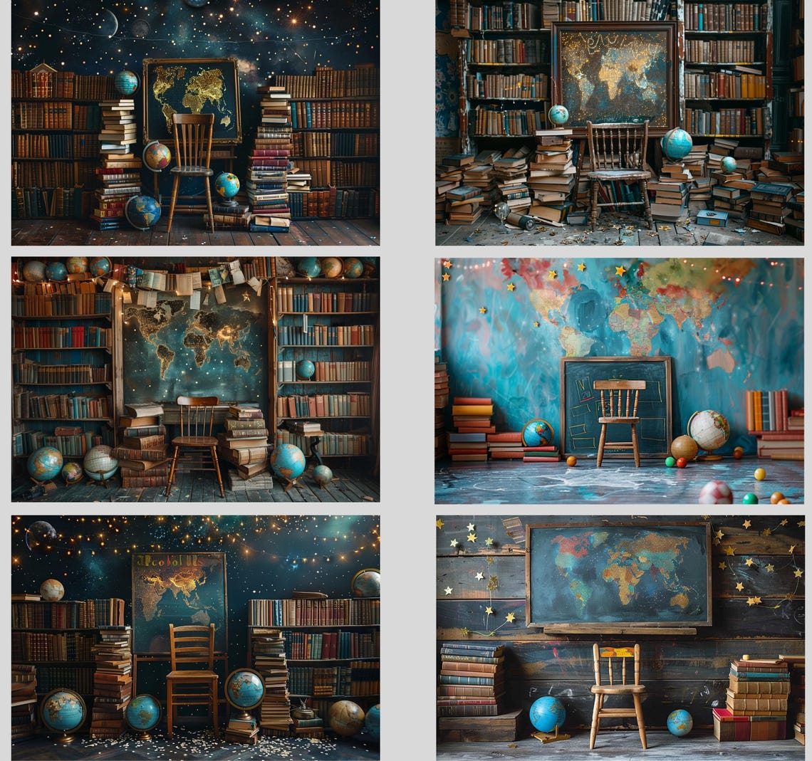 Back to School Digital Backdrops for Composite Photography, Vintage ...