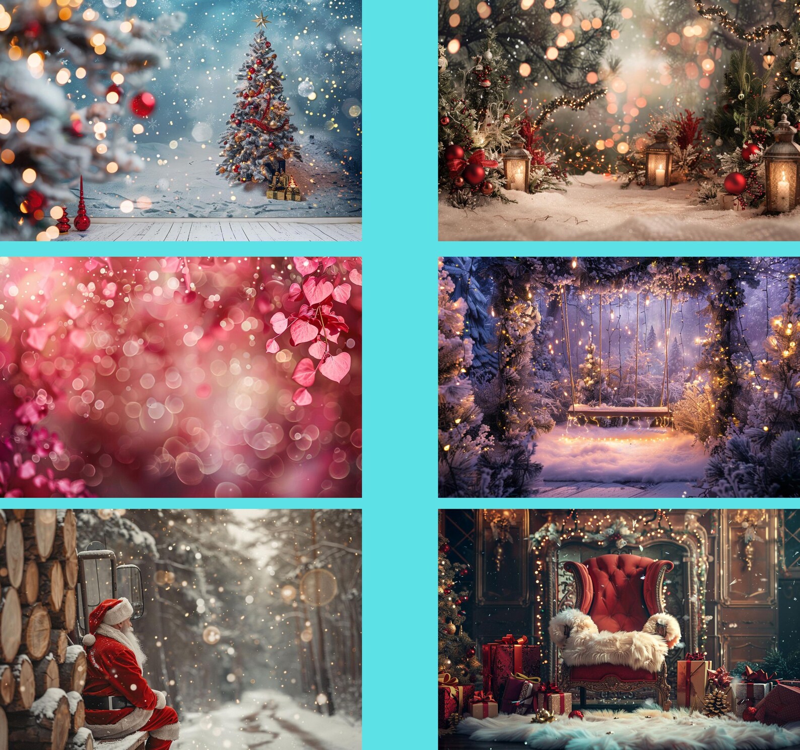 230 Christmas Digital Backdrop Bundle, Christmas Background Photography ...