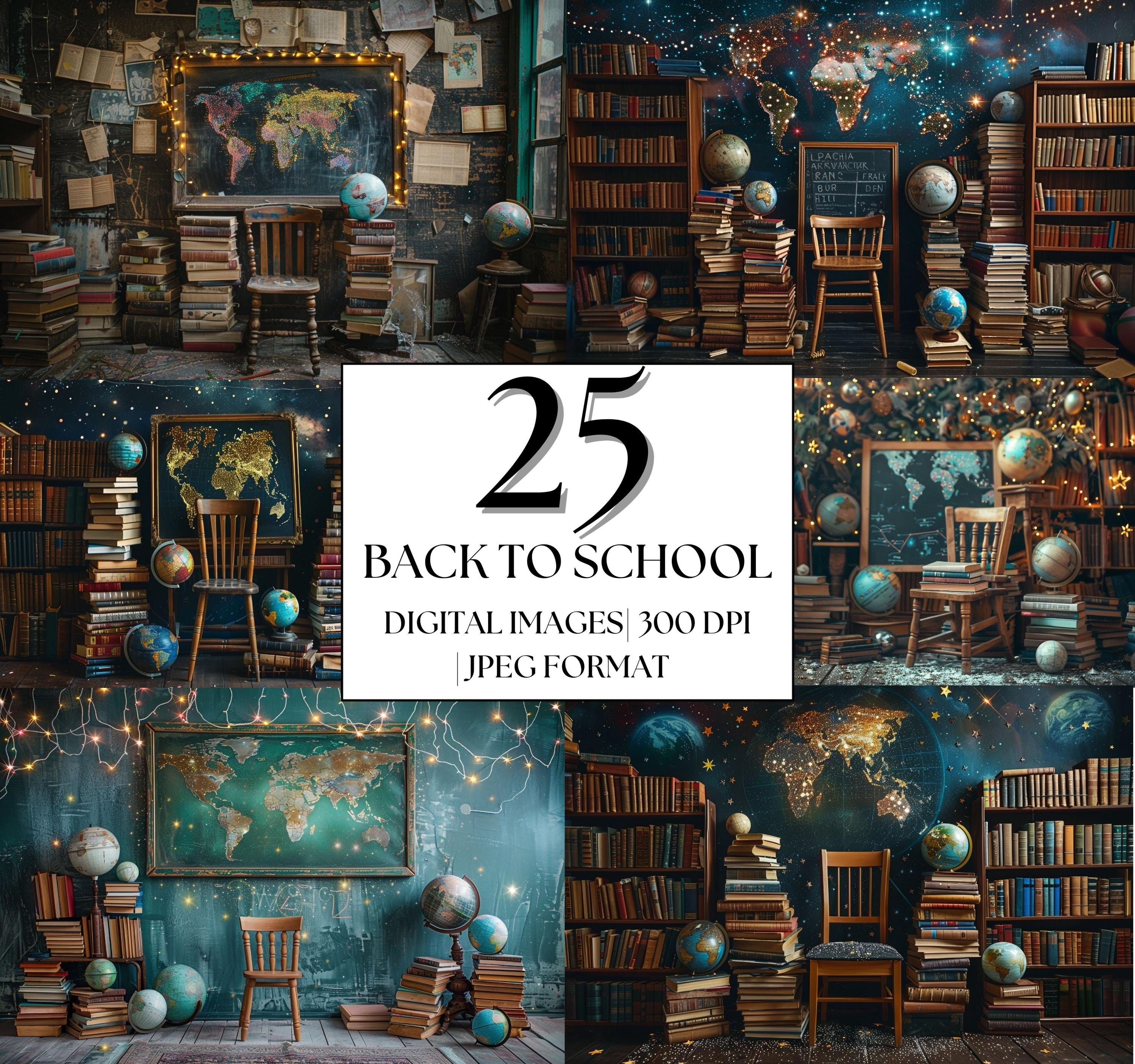 Back to School Digital Backdrops for Composite Photography, Vintage ...