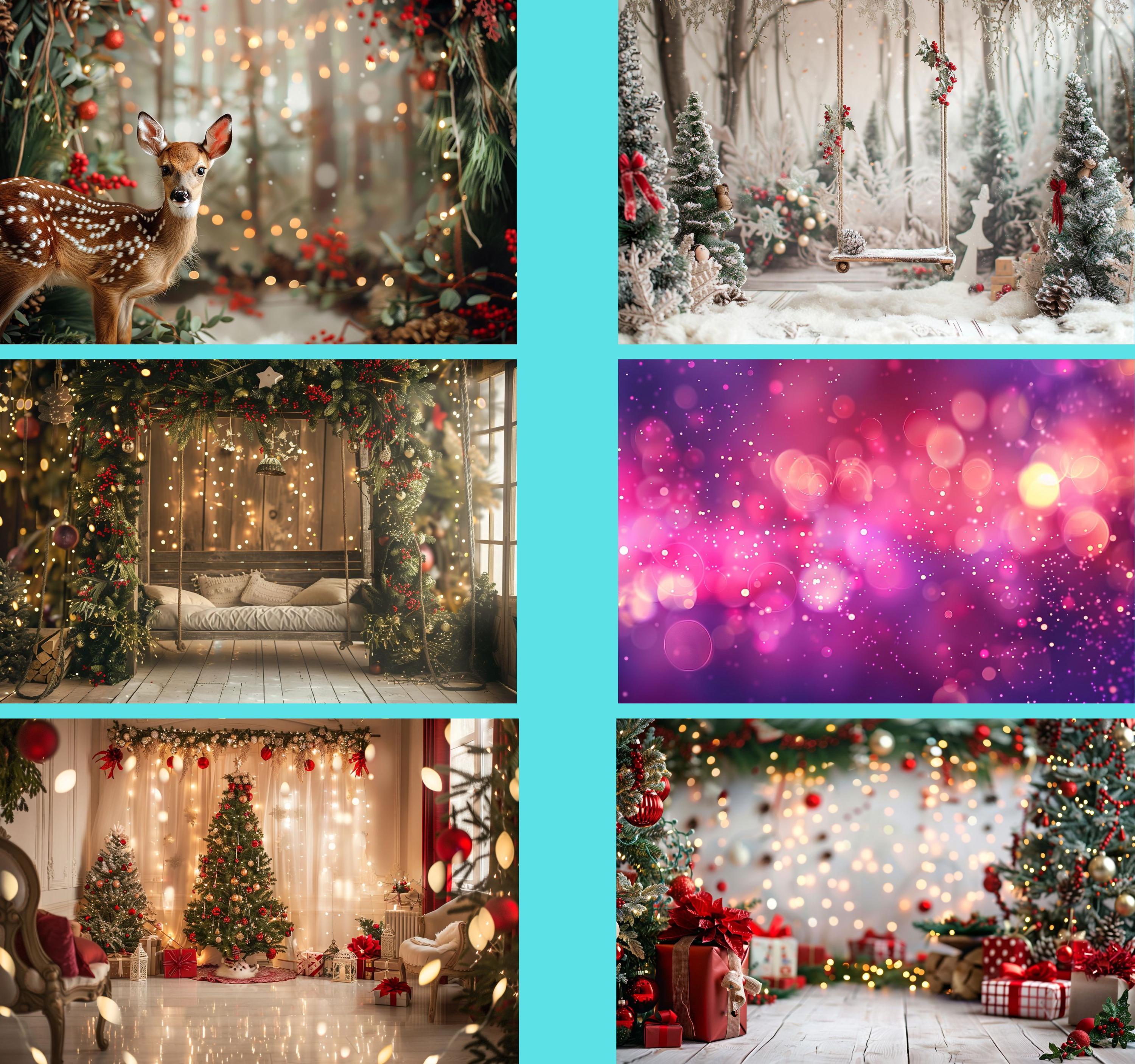 230 Christmas Digital Backdrop Bundle, Christmas Background Photography ...