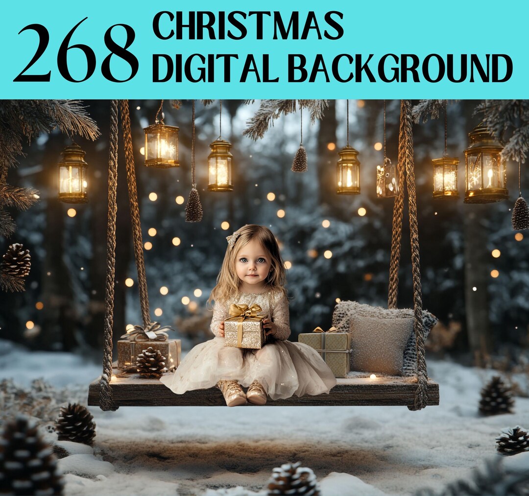 268 Christmas Digital Backdrop Bundle, Christmas Background Photography ...