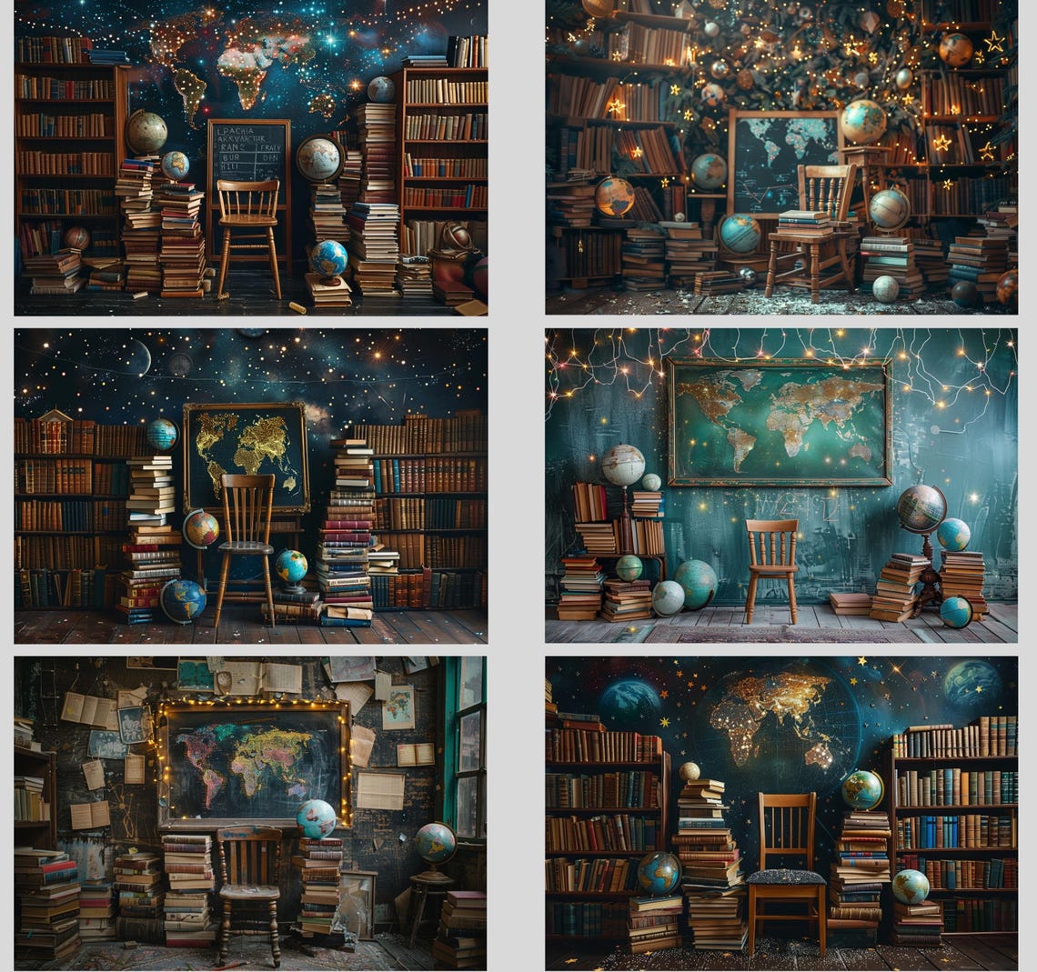 Back to School Digital Backdrops for Composite Photography, Vintage ...