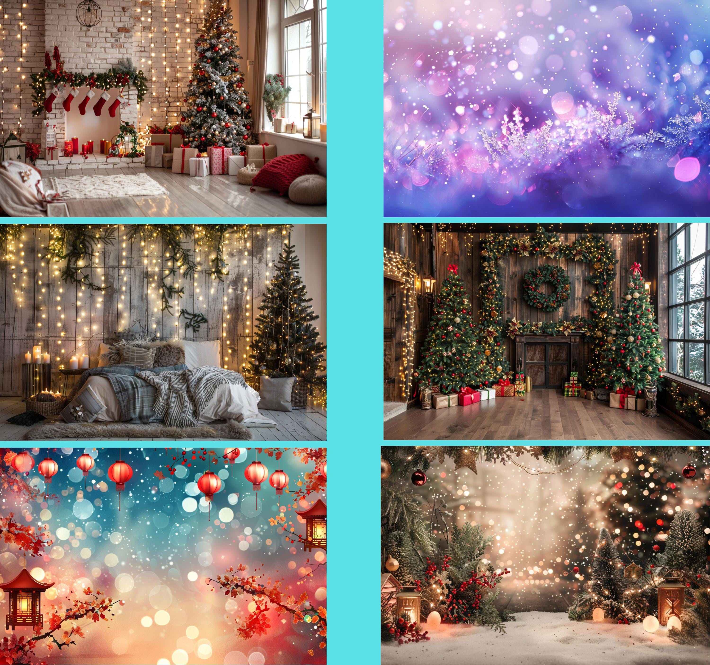 230 Christmas Digital Backdrop Bundle, Christmas Background Photography ...