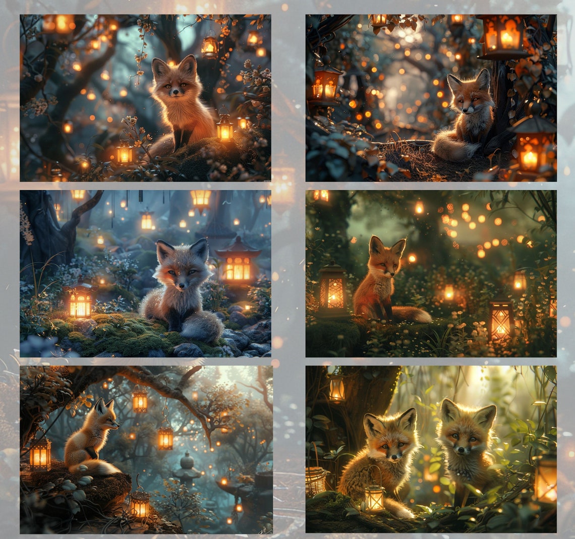 Fox Digital Background, Enchanted Forest Digital Backdrop, Fairy Forest ...