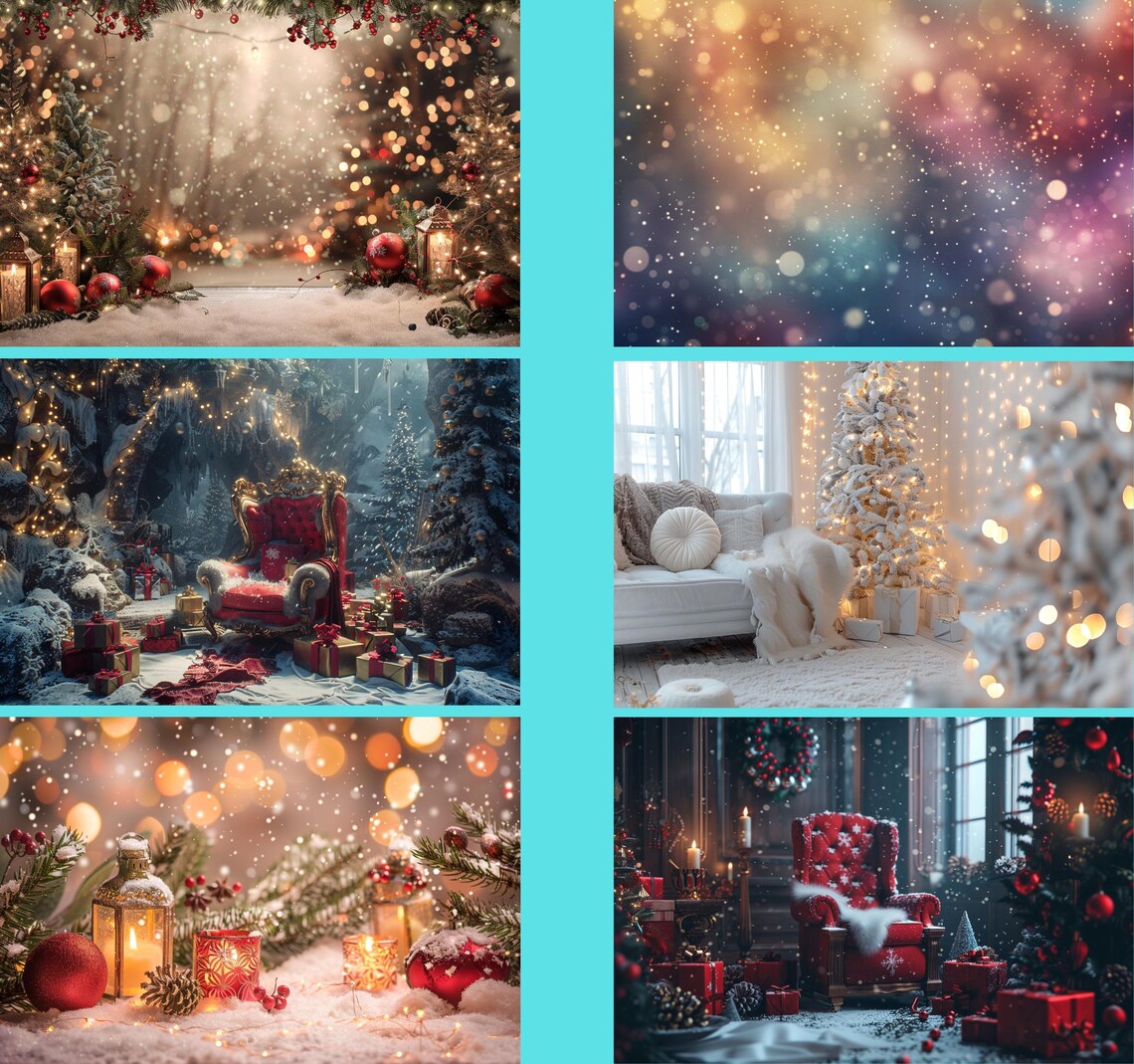 230 Christmas Digital Backdrop Bundle, Christmas Background Photography ...