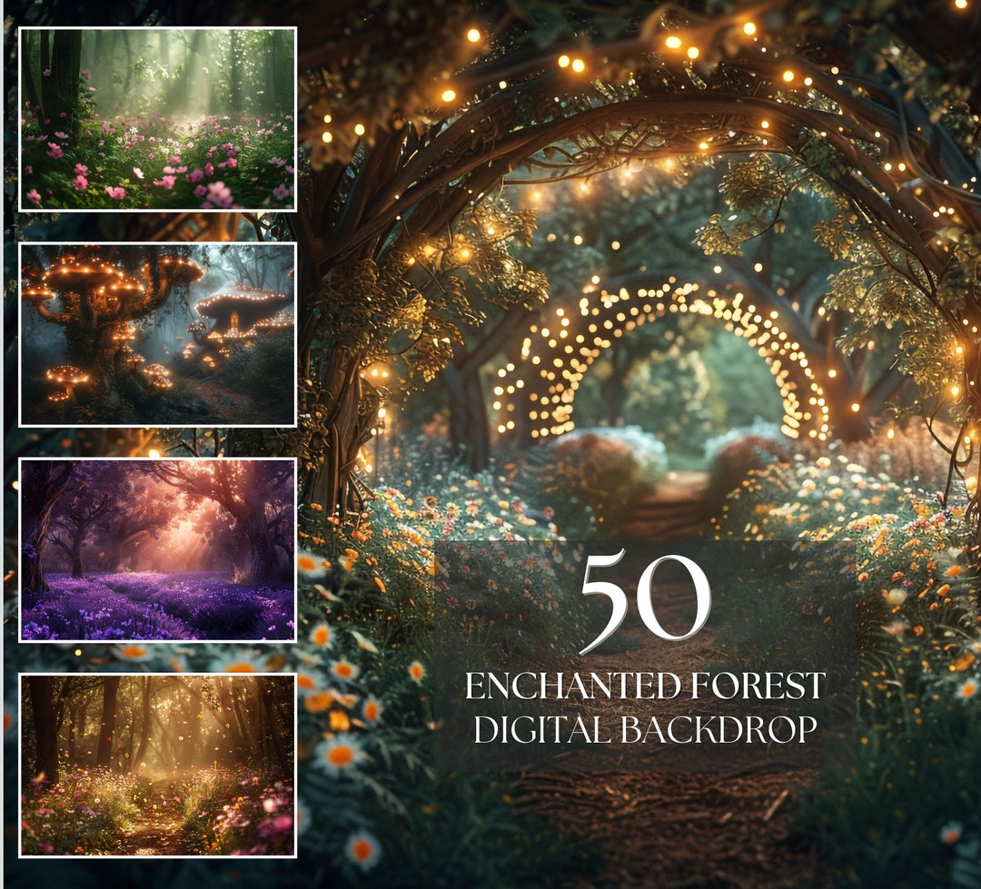 50 Enchanted Forest Digital Background for Creative Composite Images ...