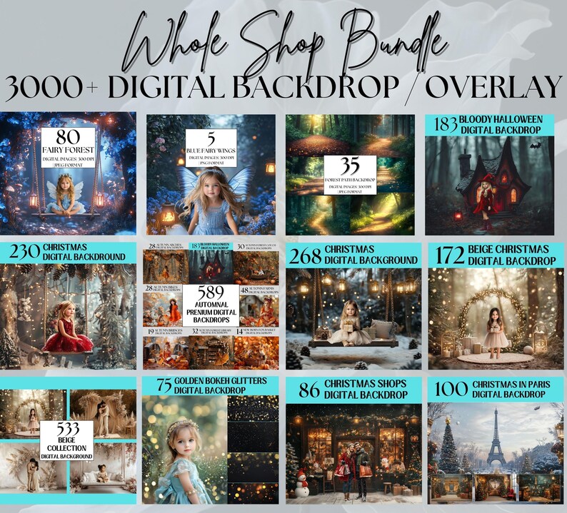 3000 BACKDROPS 50 BUNDLES Whole Store Mega Bundle Digital Backdrop ...