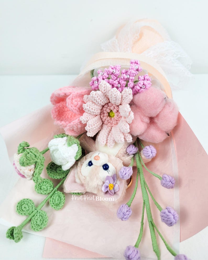 Linabell Plush With Crochet Flowers Bouquet / Graduation Gift ...