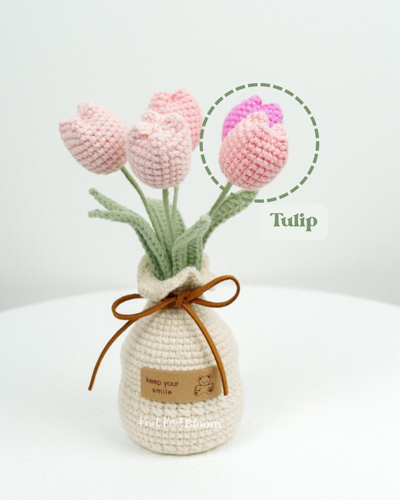 Beautiful Handmade Crochet Tulips in Pot / Teacher's Gift / Graduation ...