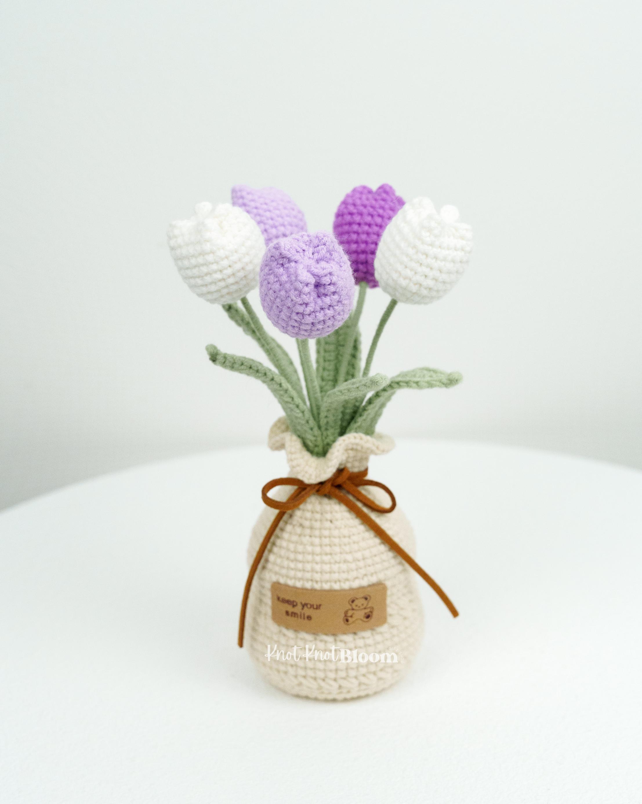 Beautiful Handmade Crochet Tulips in Pot / Teacher's Gift / Graduation ...