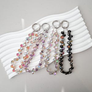 Sparkling Crystal Bead Wristlet Keychain Wristlet Keyring Keychain ...
