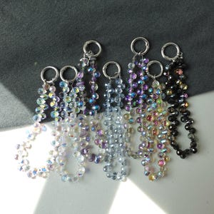 Sparkling Crystal Bead Wristlet Keychain Wristlet Keyring Keychain ...
